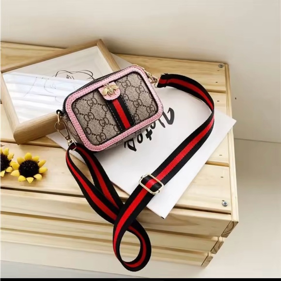 Bags | Adorable Pink And Tan Childs Crossbody Bag With Structured ...